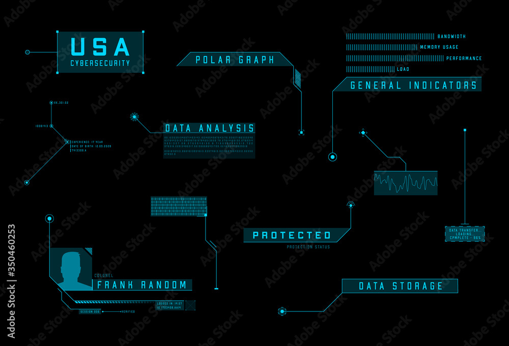 Vecteur Stock HUD callout UI design elements. Futuristic blue callout ...
