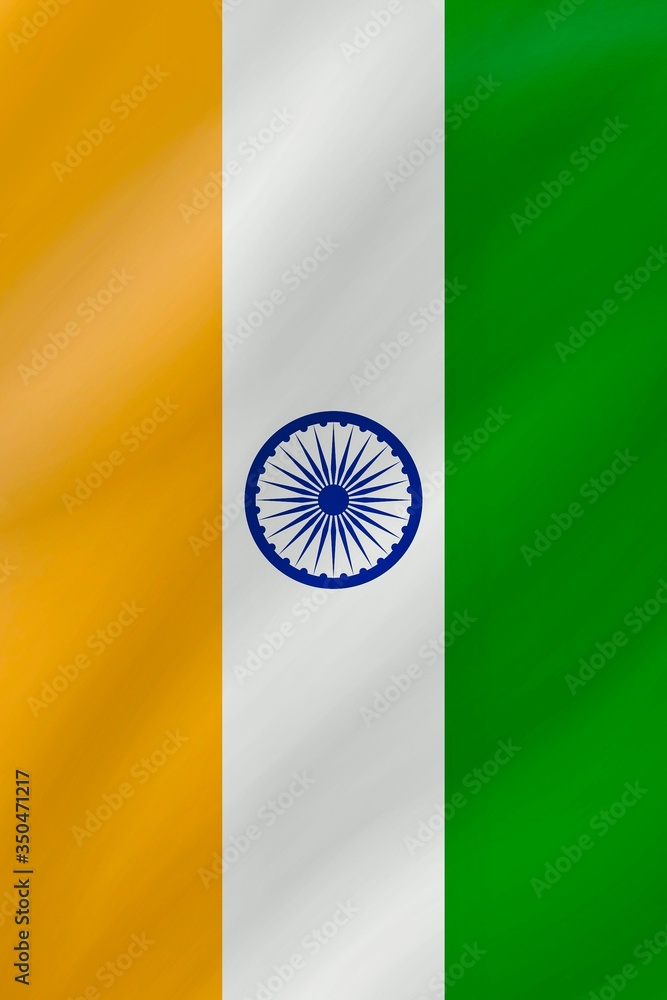 vertical India wave national flag icon, waving hanging Indian flag ...