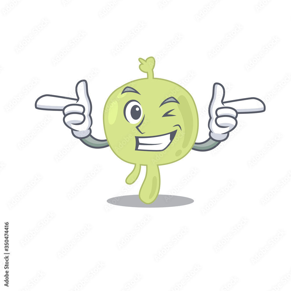 Cartoon design of lymph node showing funny face with wink eye Stock ...