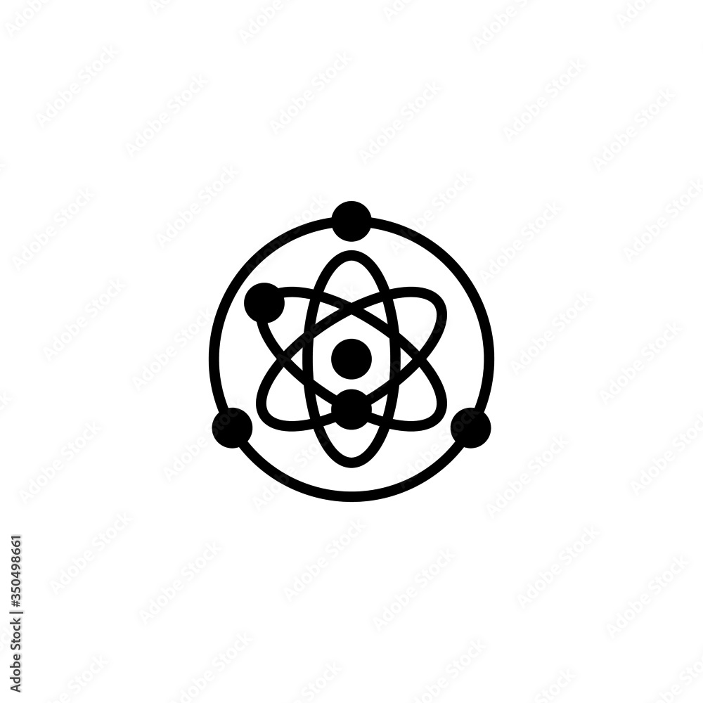 Atomic orbitals vector icon in black solid flat design icon isolated on ...