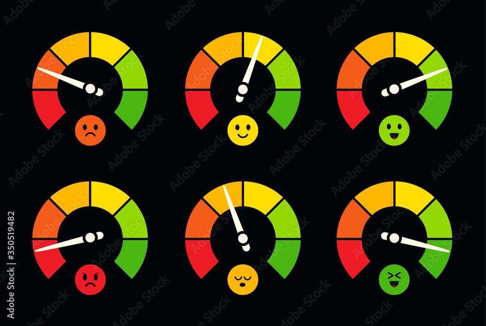 Speedometer, barometer, fuel and petrol gauge logo set. Dial indicator ...