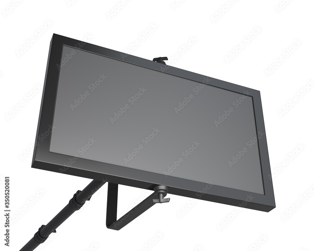 Blank monitor isolated on white. Black tv template, 3D rendering Stock ...