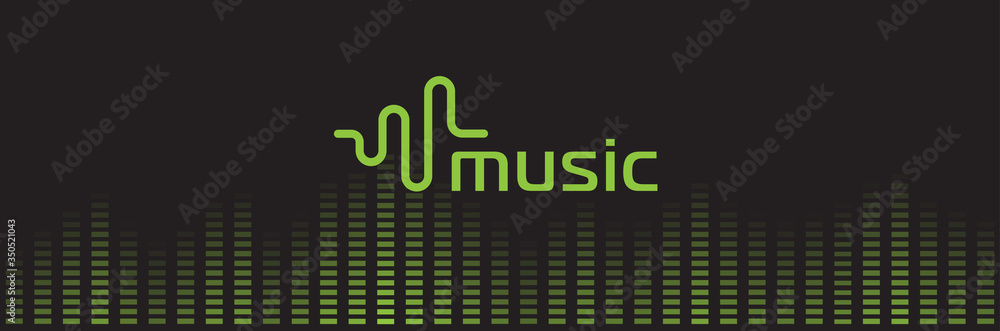 Music sound recorder logo. Audio equalizer logotype. Waveform tunes ...