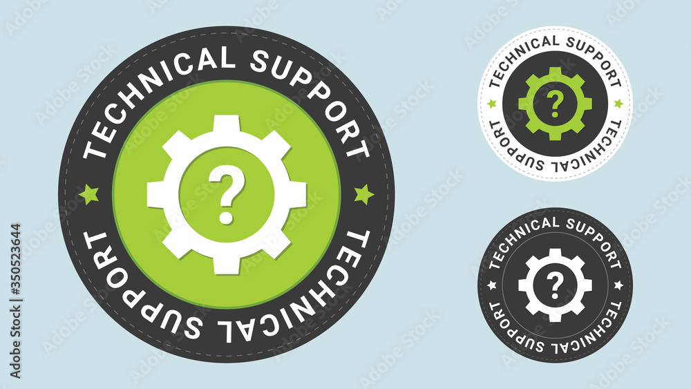 Gear with question mark icon. Problem fix concept. Technical Support ...