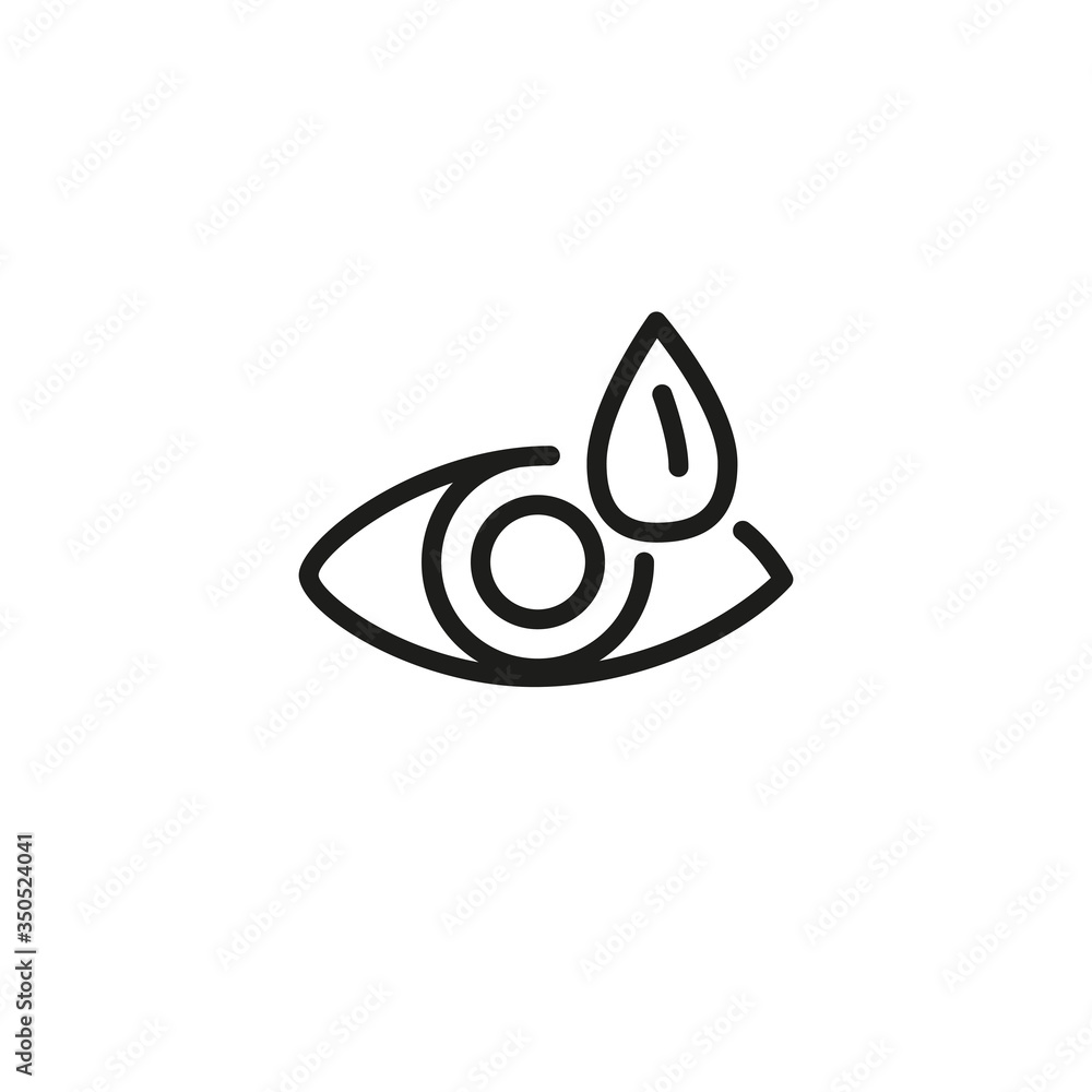 Icon of dry eye. Tired eye, saline-containing drops, medication ...