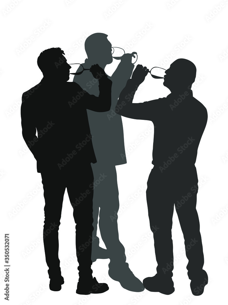 People Drinking Wine Silhouette