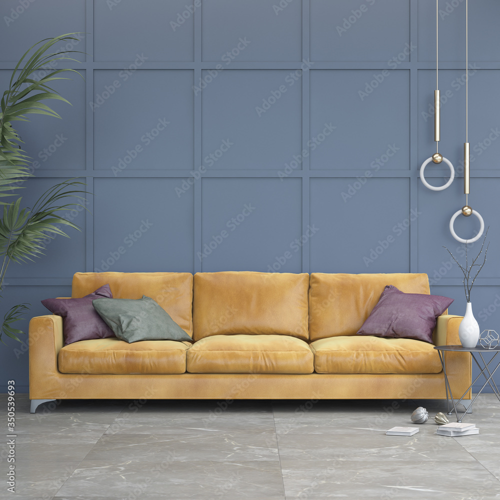 Interior design simple scene. Modern interior. 3d render studio. 3d ...