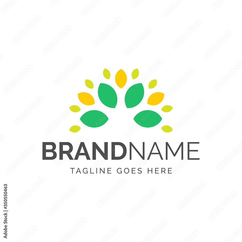 logo of half circle leaves Stock Vector | Adobe Stock