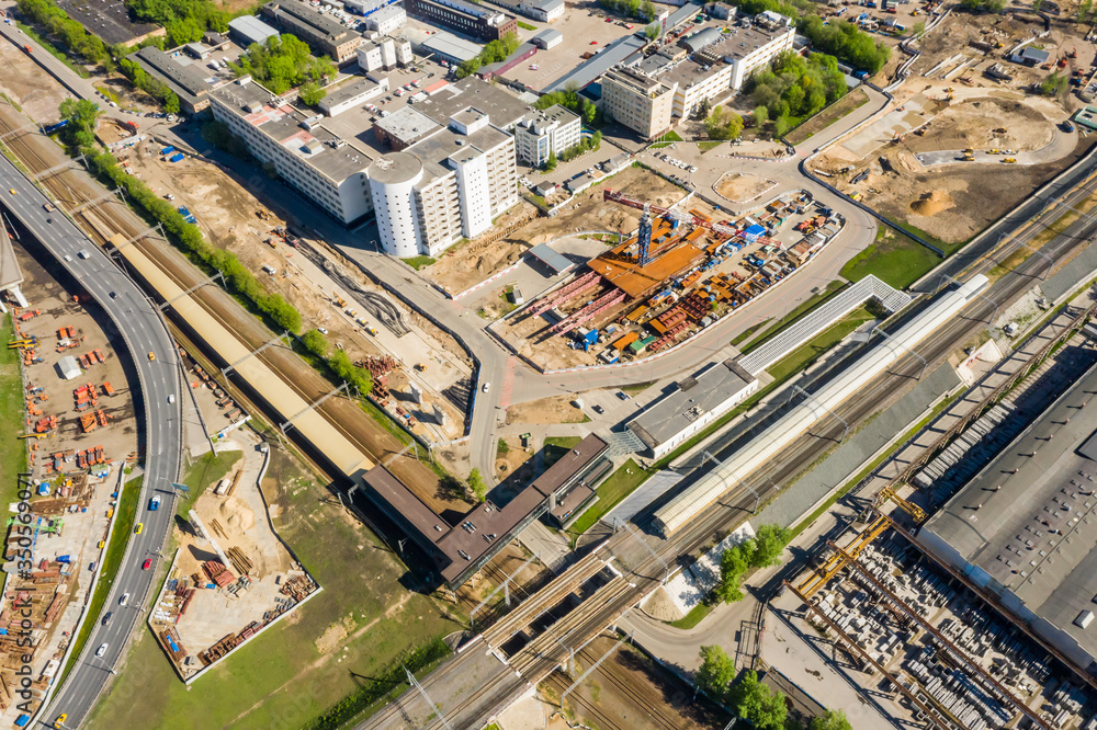 the intersection of the railway of the Moscow central diameter and the ...