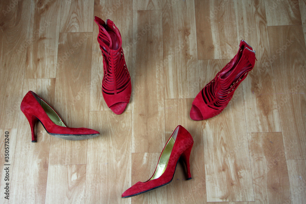 red shoes, violence against women. Stop violent relationships. Woman ...