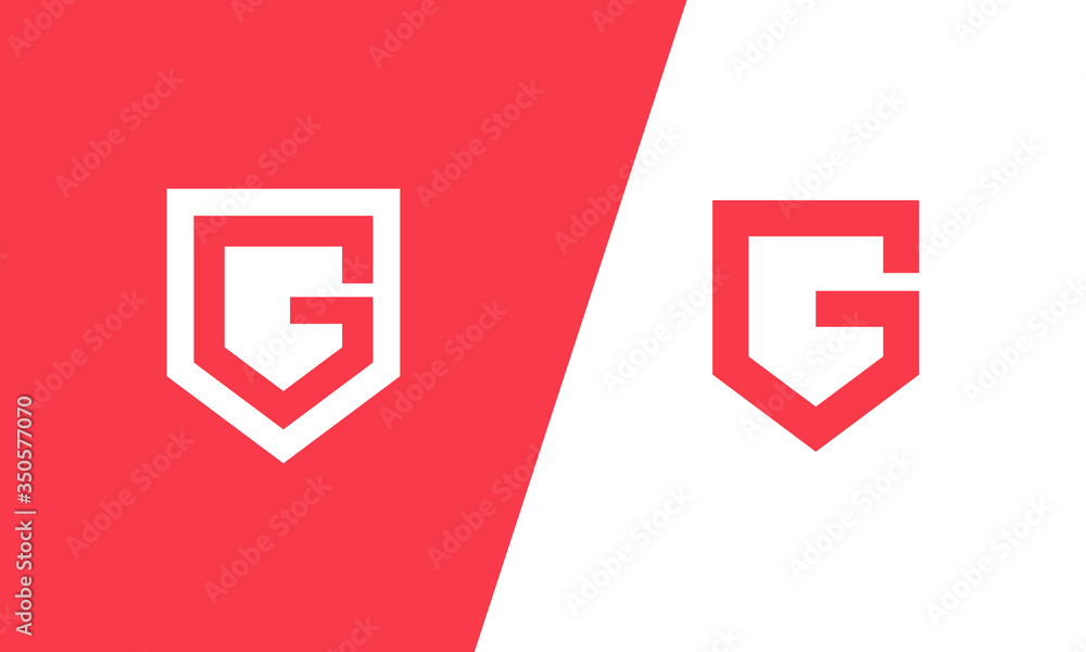 letter g in the shield logo . abstract letter g shield logo . modern ...