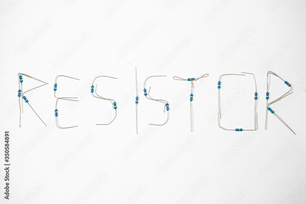 Electronic circuit Resistor, arranged in characters used for wallpaper ...