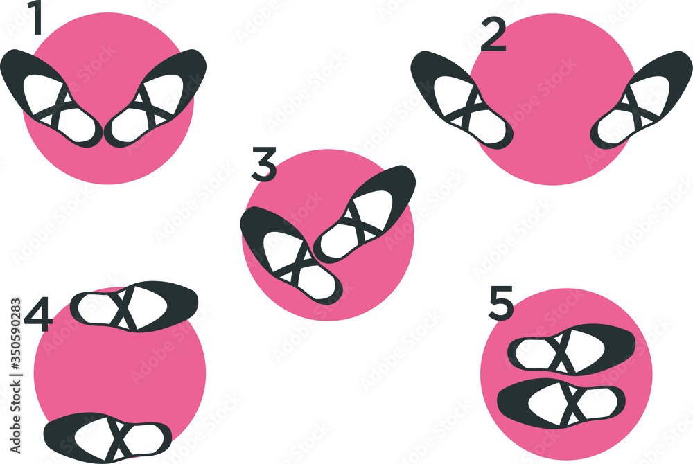 The five basic positions of ballet multicolor vector Stock Vector ...