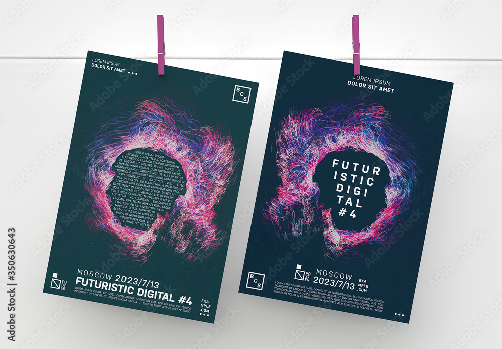 Event Flyers Layout on Abstract Colorful Background Stock Template ...