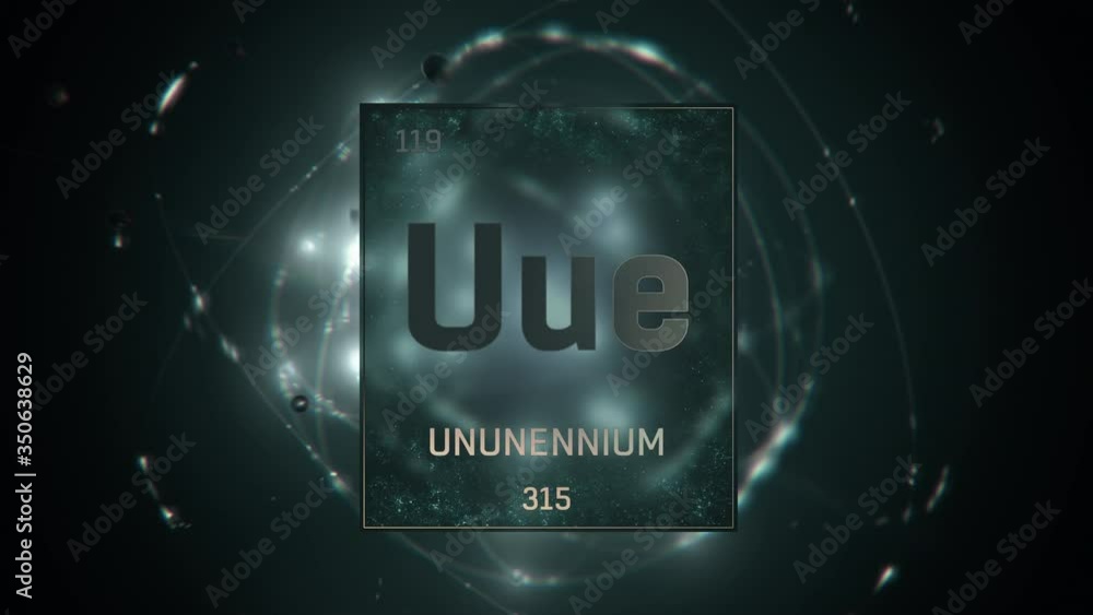 Unnunenium as Element 119 of the Periodic Table. Seamlessly looping 3D ...