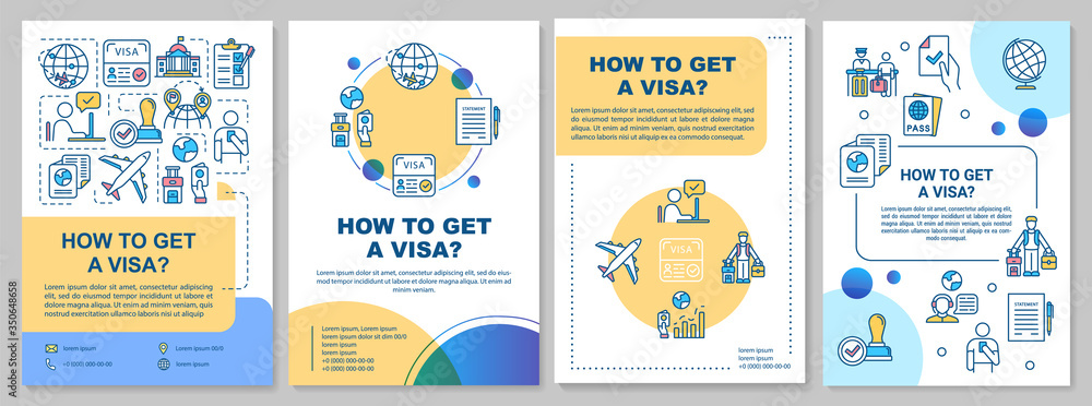 How to get visa brochure template. International document. Flyer ...