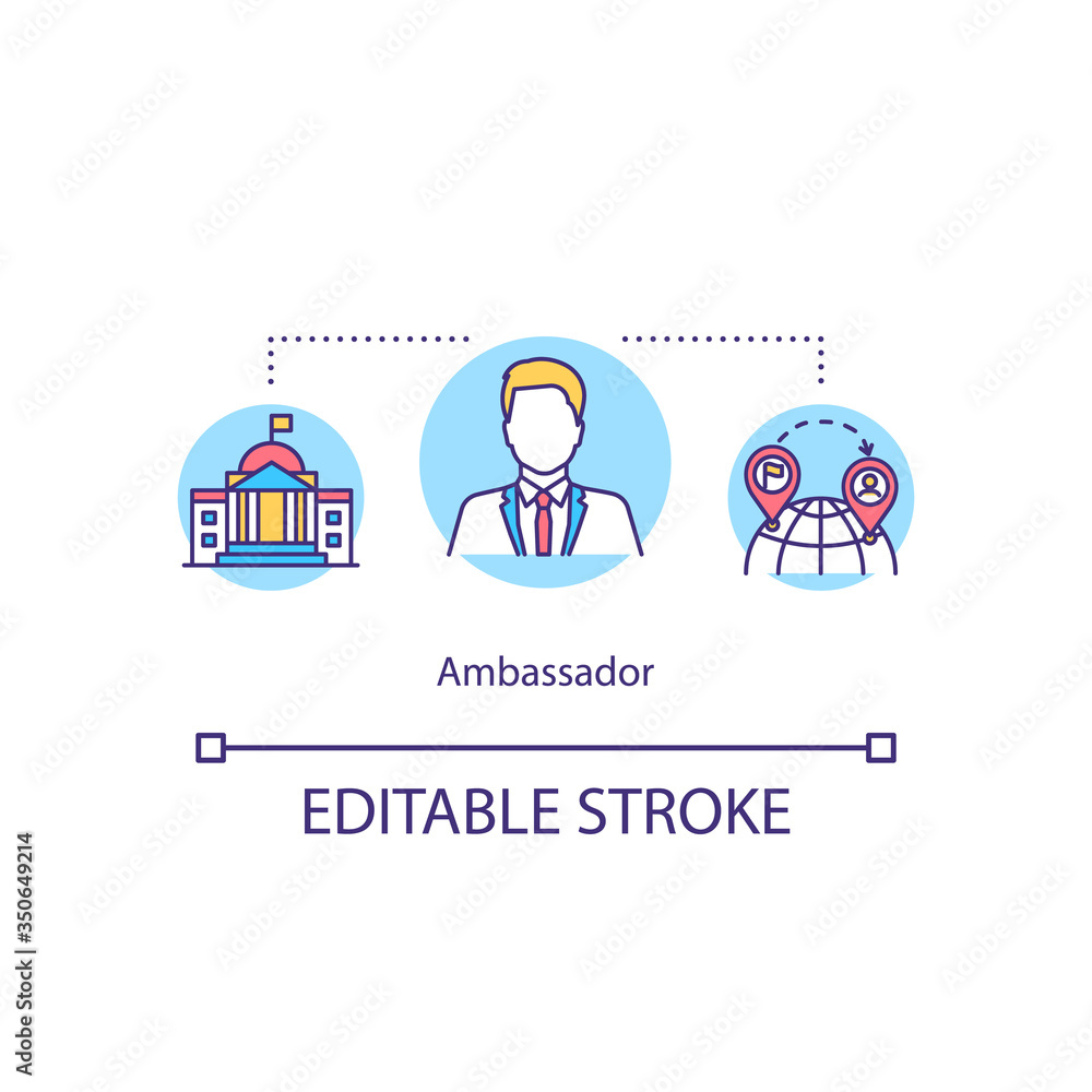 Ambassador concept icon. International negotiation. Administrative ...