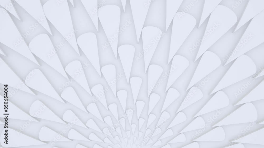 White light background, bright pearl concentric papercut, 3d motion ...
