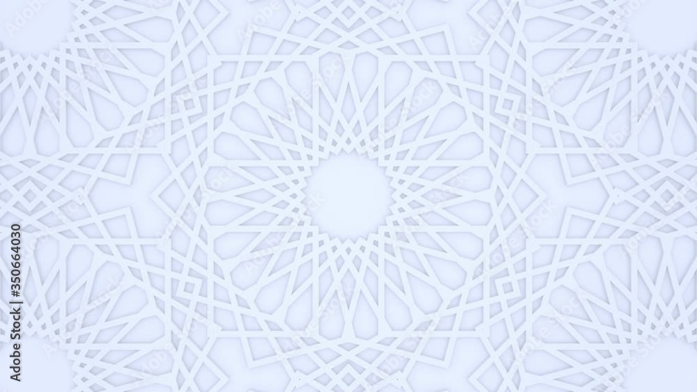 Stockvideo White light arabic background, arabesque muslim motif, 3d ...