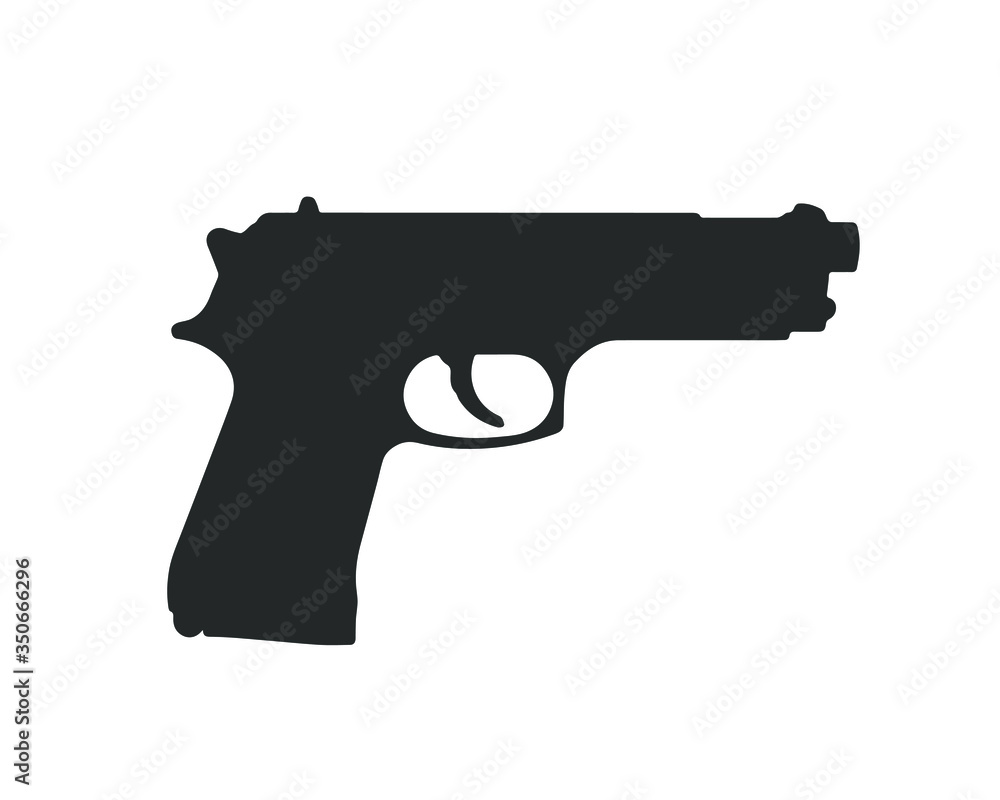 pistol hand gun icon shape silhouette. Vector illustration image ...
