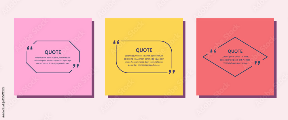 Vetor de Quote frame box. Vector. Quotations text template. Info ...
