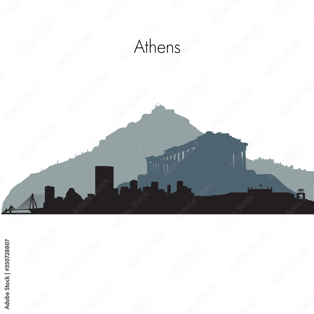 Athens vector skyline Stock Vector | Adobe Stock