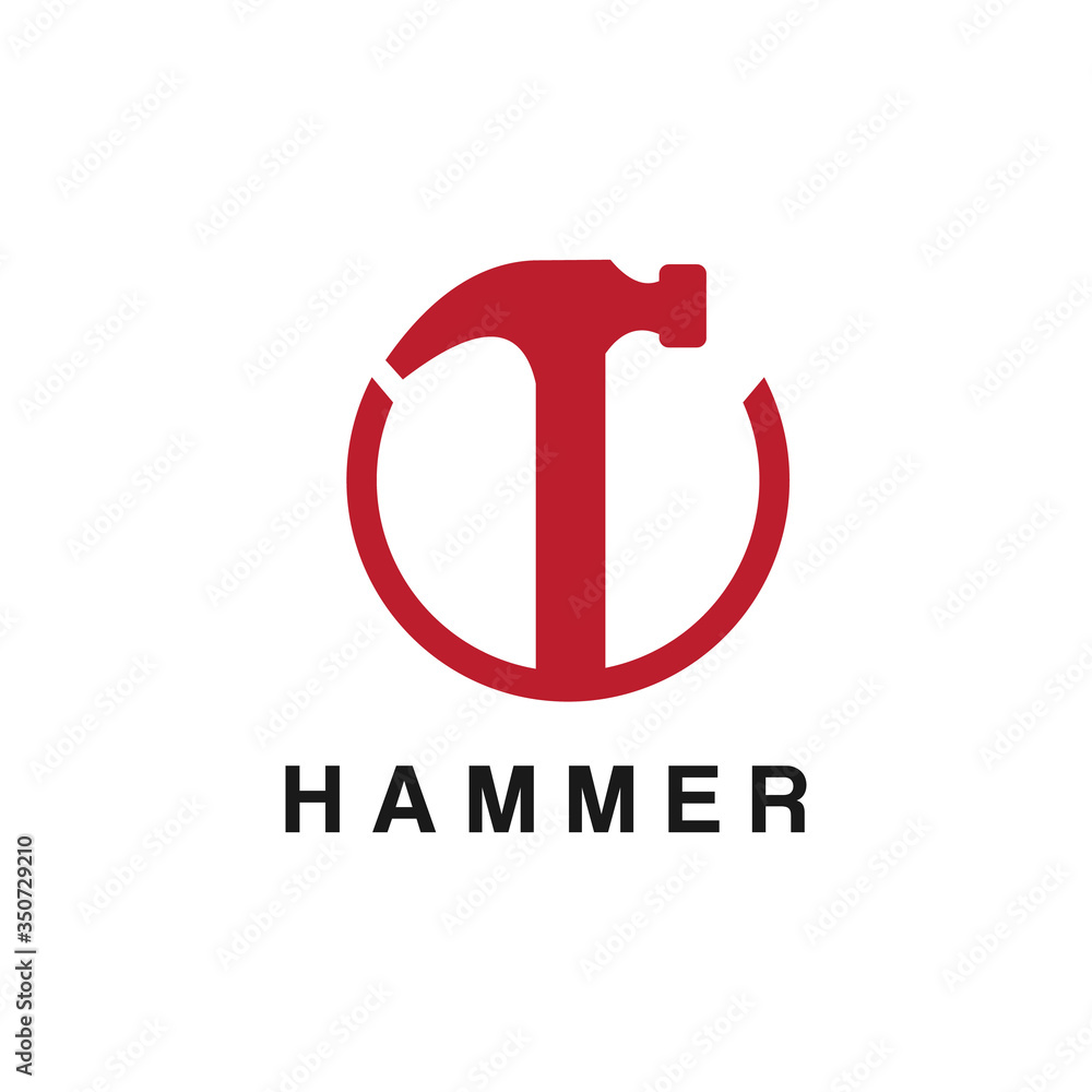 simple logo hammer, vector illustration Stock Vector | Adobe Stock
