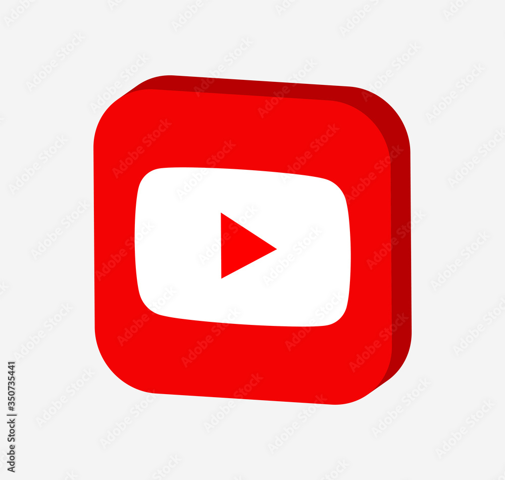 youtube 3d icon.youtube 3d logo Stock Illustration | Adobe Stock