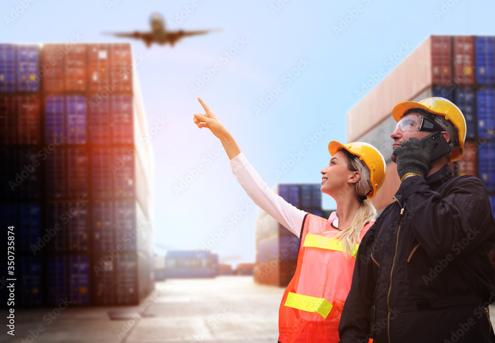 team work with logistics background or transportation Industry or ...