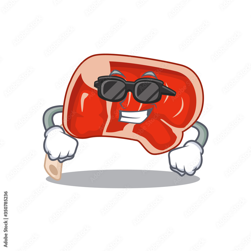 cartoon character of prime rib wearing classy black glasses Stock ...