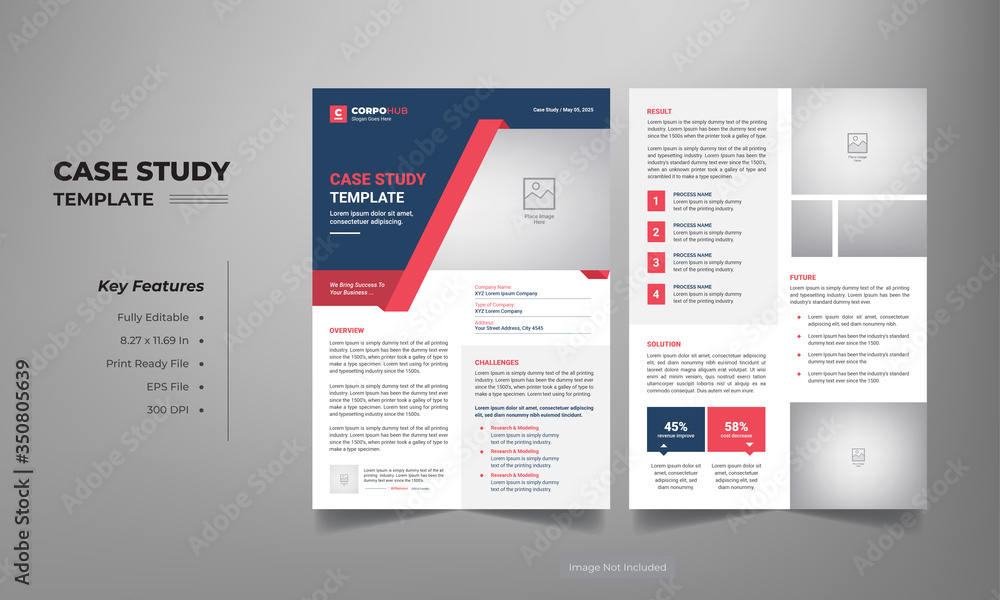 case study template with minimal design Stock Vector | Adobe Stock