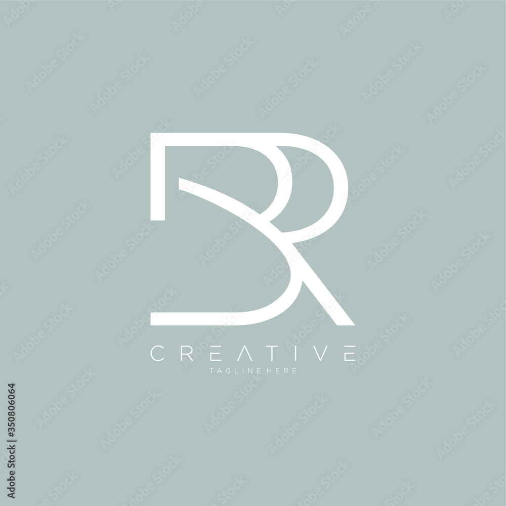 initial letter B R,Letter Simple Premium Logo Design template. Stock ...