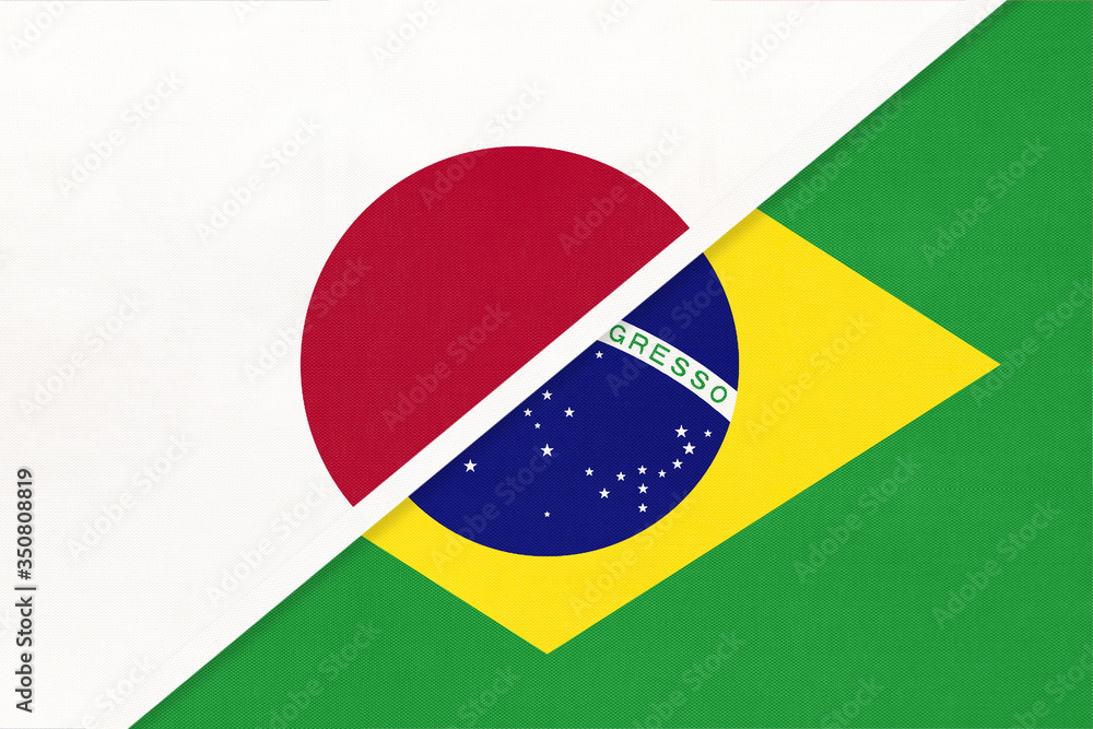 Japan and Brazil, symbol of two national flags. Relationship between ...