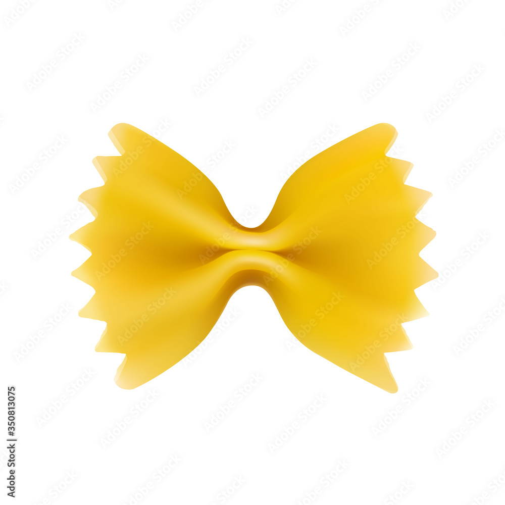 Farfalle pasta. Vector illustration isolated on white background. Can ...