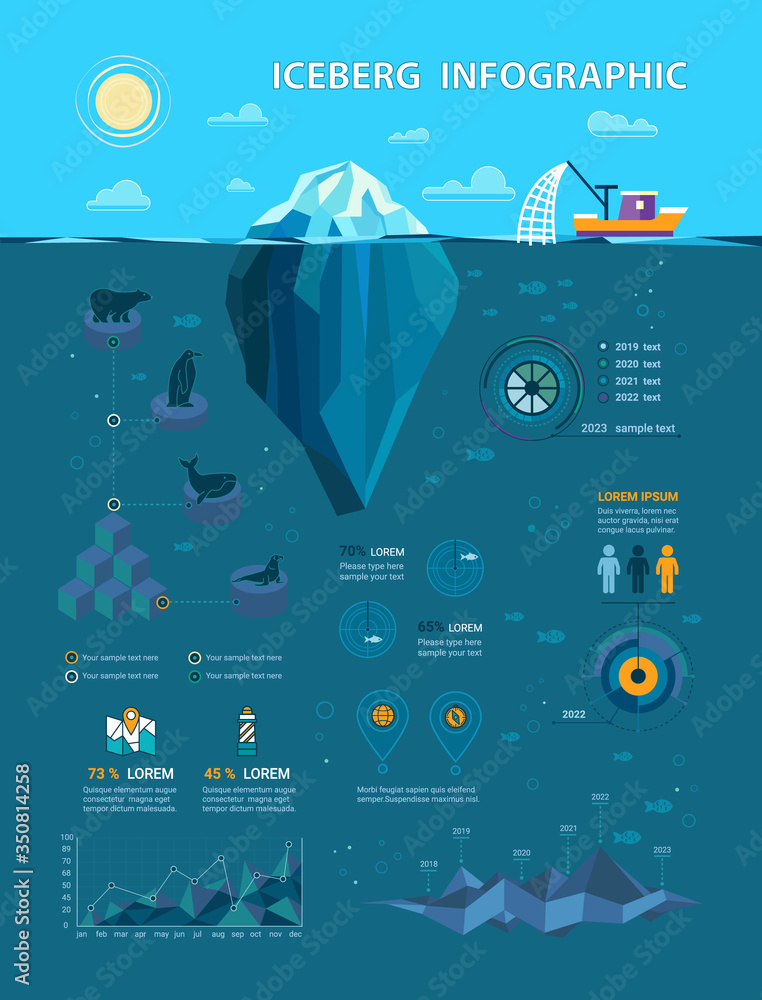 Vector iceberg infographic Stock Illustration | Adobe Stock