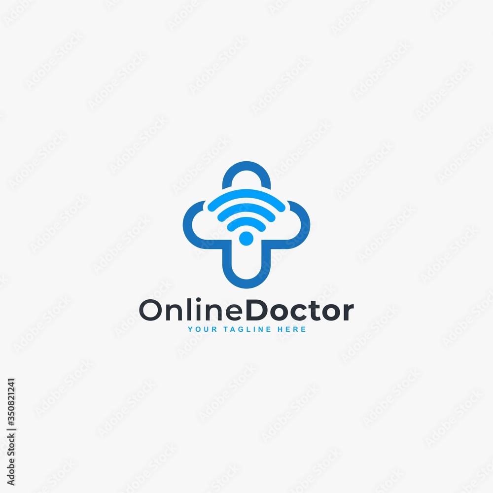 Doctor online virtual services logo design vector. Consultation to ...