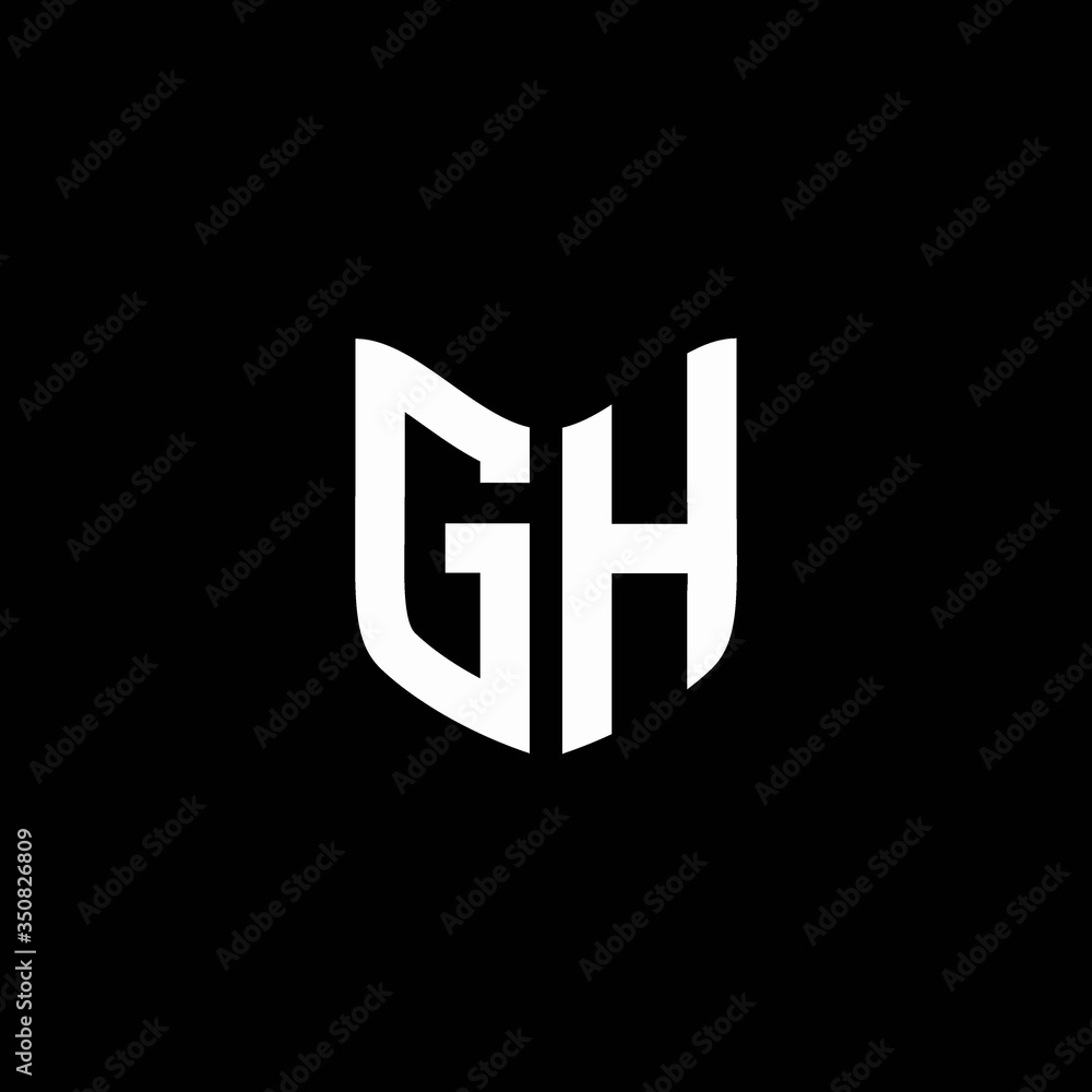 gh logo monogram with shield shape design template Stock Vector | Adobe ...