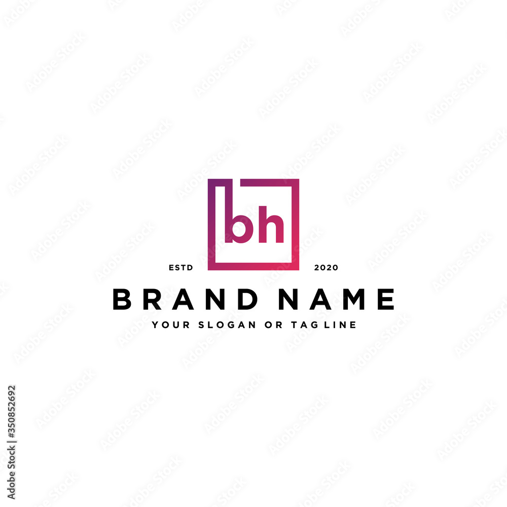 letter bh logo design vector Stock Vector | Adobe Stock