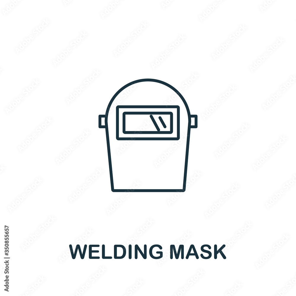 Welding Mask icon from work safety collection. Simple line element ...