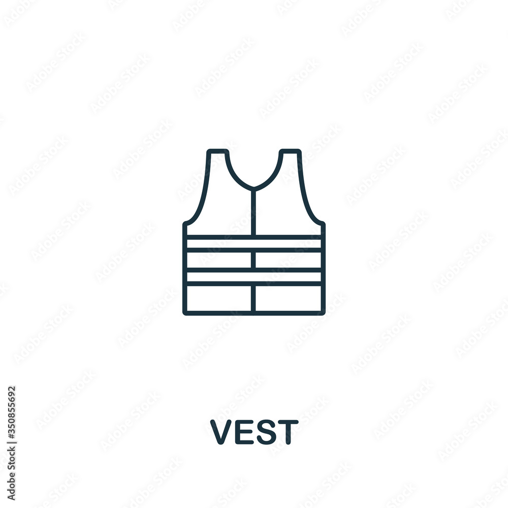 Vest icon from work safety collection. Simple line element Vest symbol ...