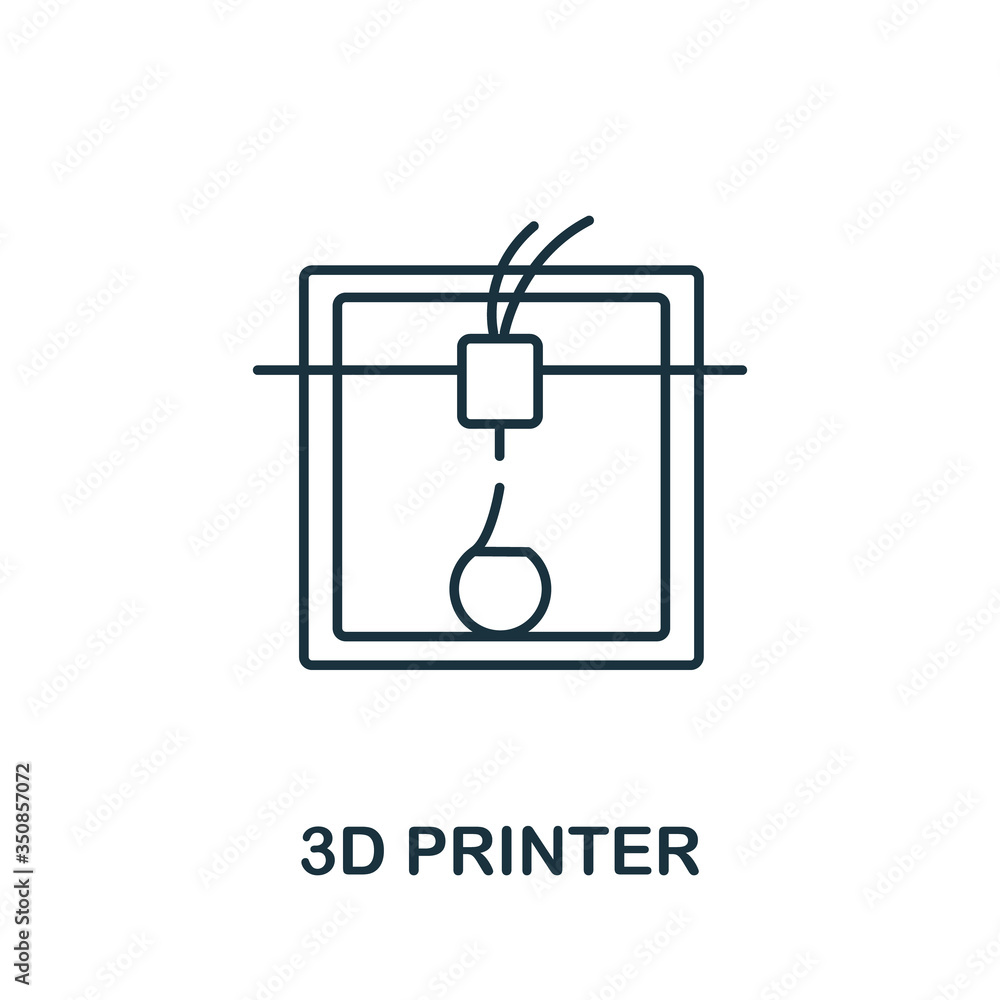 3D Printer icon from 3d printing collection. Simple line 3D Printer ...