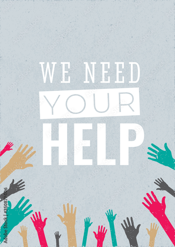 Donation Leaflet Booklet or Banner Template with Plenty Hands of ...