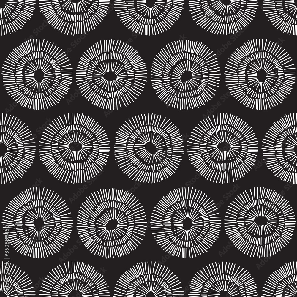Seamless African Line Circles Design Pattern Stock Vector | Adobe Stock