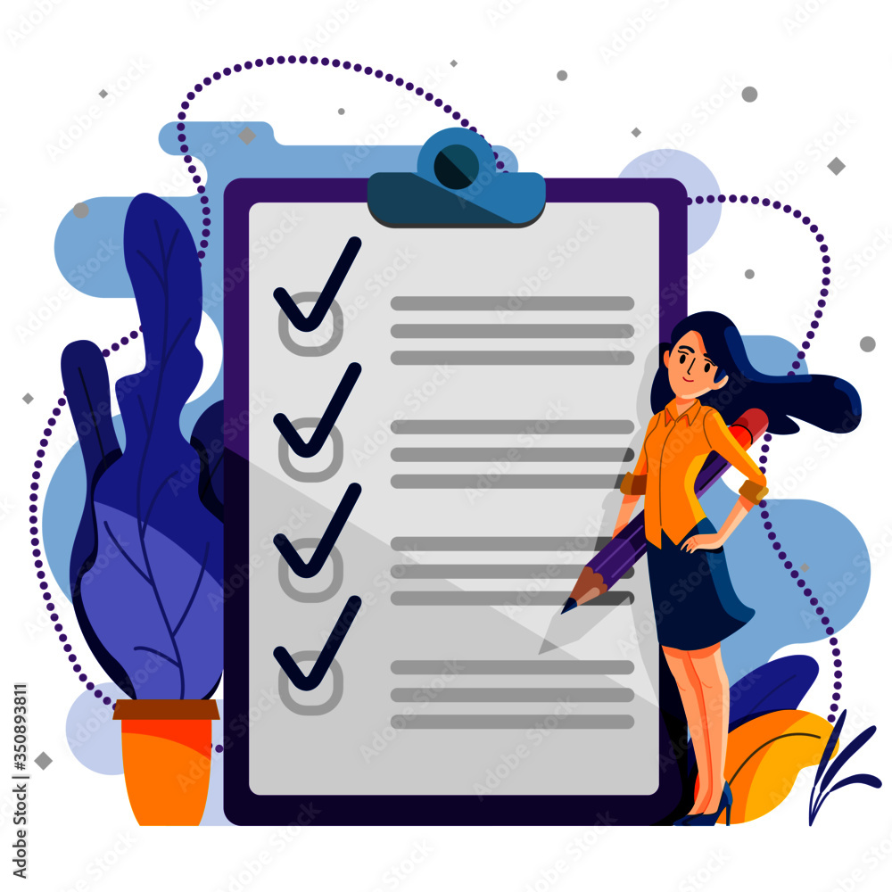 check list concept. to do list. target achieve. vector and illustration ...