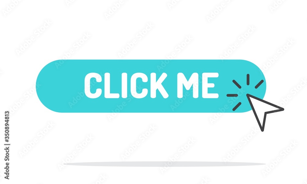 Click Me button with arrow pointer clicking Stock Vector | Adobe Stock