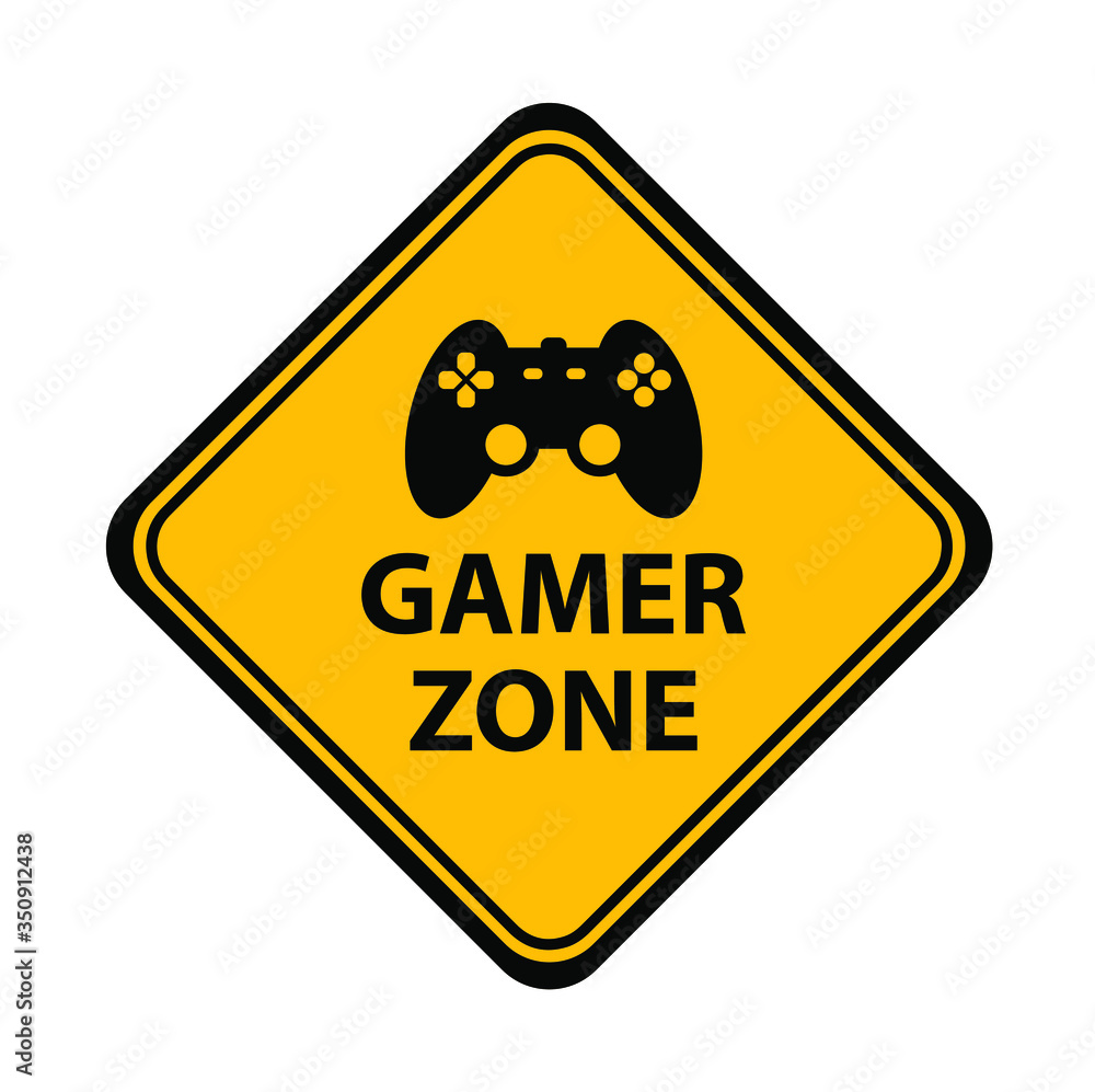 gamer zone sign on white background Stock Vector | Adobe Stock