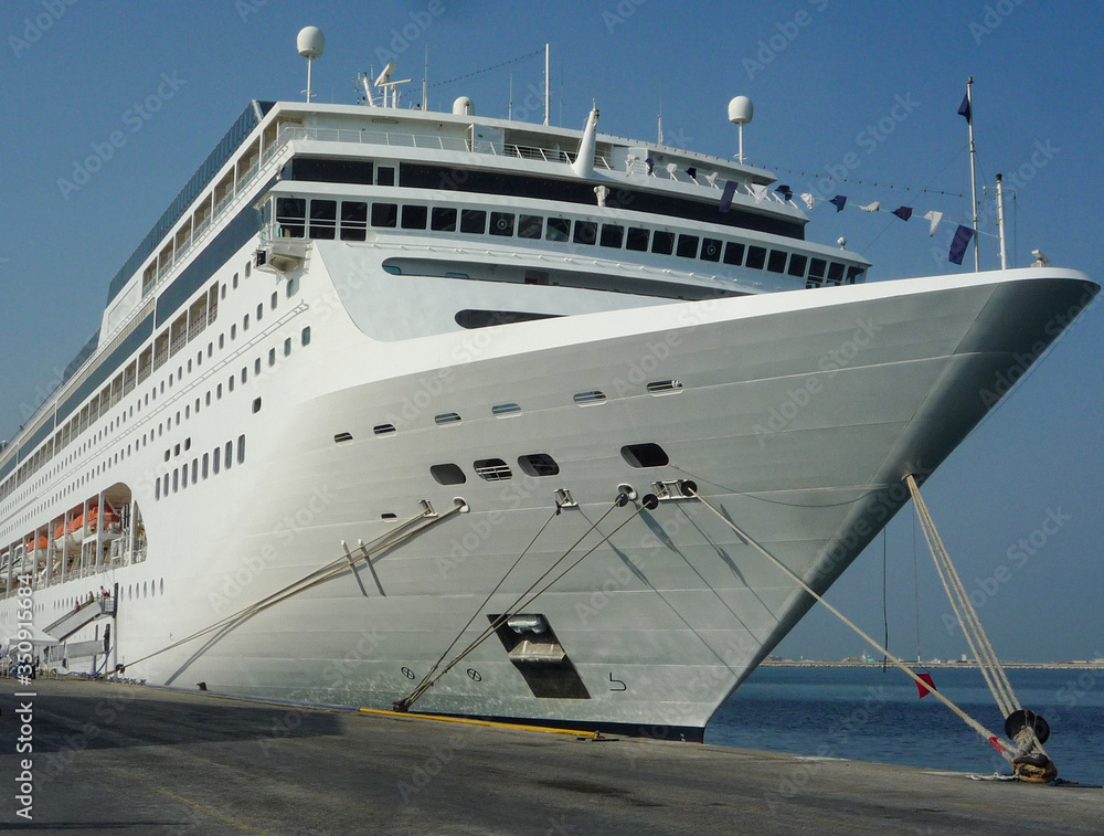 MSC Cruises cruise ship or cruiseship liner in port of Muscat, Oman ...
