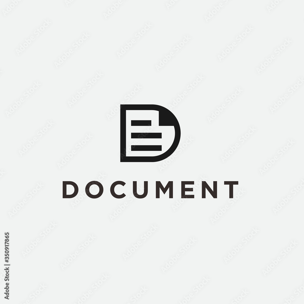 logo D doc. document icon Stock Vector | Adobe Stock