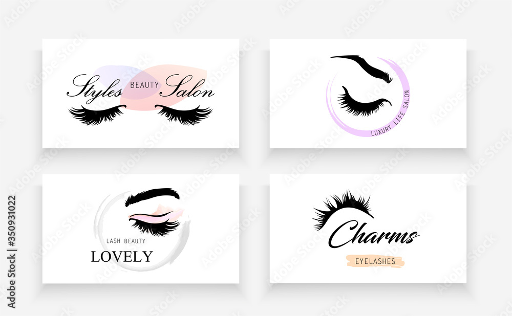 Set of logos for makeup. Stock Vector | Adobe Stock