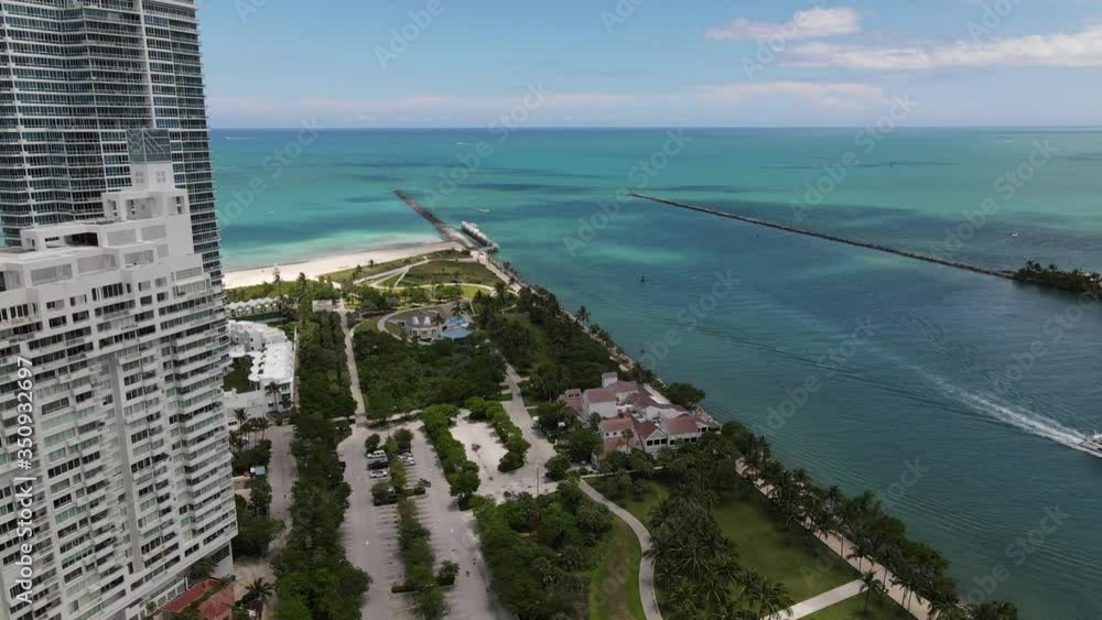 Miami Beach South Pointe Park closed due to Coronavirus Covid 19 Stock ...